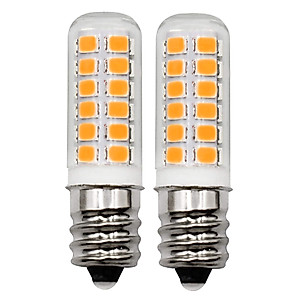 ZHENMING E12 Refrigerator Ice & Water Dispenser Light Bulb 120V 2W Equivalent 10W-20W Appliance Bulb, for Dryer Drum Light Chandeliers Home Lighting Warm White 3000K,2-Pack
