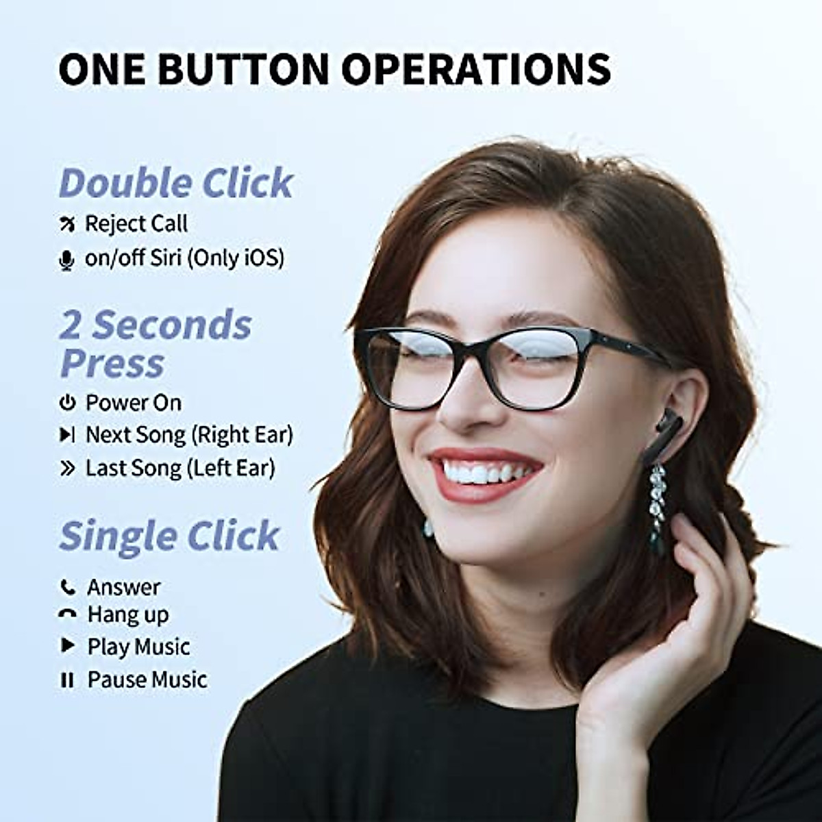 CXK Wireless Earbuds Bluetooth Earbuds with 43Hrs Battery Life Ear Buds Built-in Mic with Bluetooth 5.3 Premium Sound Light Weight IPX6 Waterproof Wireless Headphones for Sports and Working