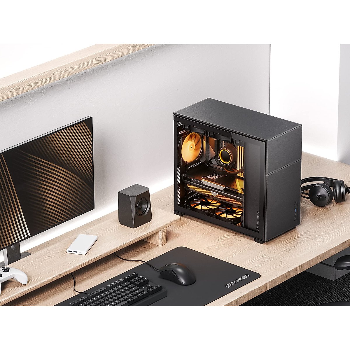 JONSBO D41 MESH Black ATX Computer Case, ATX/M-ATX Mainboard/Support RTX 4090(335-400mm) GPU 360/280AIO,Power ATX/SFX: 100mm-220mm Multiple Tool-Free Design, Black