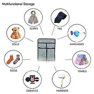 LONGTEAM Thick Oxford Fabric Over the Door Shoe Organizer 12 Pockets Hanging Shoe storage Holder for Bedroom, Bathroom and College Dorm Room (Gray)