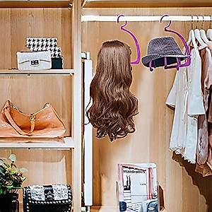 GEER Wig Stand,4 Packs Multifunctional Folding Portable Wall-Mounted Wig Holder Hanging Wig Stands Vertical Wig Hanger for All Wigs and Hats
