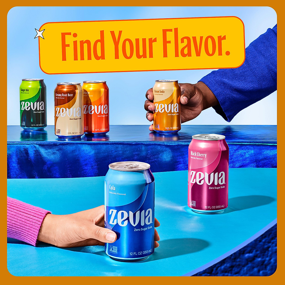 Zevia Zero Calorie Soda, Orange, 12 Ounce Cans (Pack of 24)