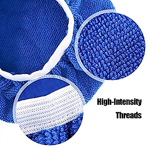 Glarks 5Pcs 9-10 Inch Car Polisher Pad Bonnet Soft Microfiber Polishing Bonnet Buffing Pad Cover for 9" and 10" Car Polisher