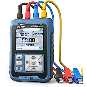 FNIRSI SG-003A Signal Generator - 0-24mA 0-24V Current Voltage Adjustable Analog Simulator, Preset Value, Real-time Curve, Historical Record, Multiple Signal Programmable Function Generator