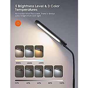 ALongDeng LED Floor Lamp, Dimmable Floor Lamps with Remote, Adjustable 3000K-6500K Colors & 5 Brightness Levels Standing Lamp, Adjustable Height Flexible Gooseneck, for Living Room, Bedroom, Office