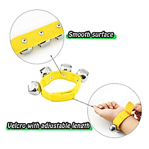 MUSICUBE Band Wrist Bells 12 Pairs 24 Pcs Kids Musical Rhythm Instrument Hand Percussion Jingle Bells Ankles Bells