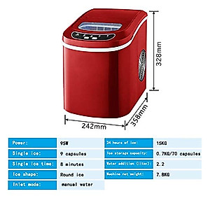 Portable Ice Maker Countertop-Ice Cube Maker Machine Make 33 Lbs (Purple)