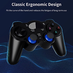2 Pack USB Wireless Gaming Controller for PC/Laptop Computer (Windows XP/7/8/10)/ Android / PS3 & Steam Joystick Gamepad for pc Games Controller Compatible Android (Black+Black)