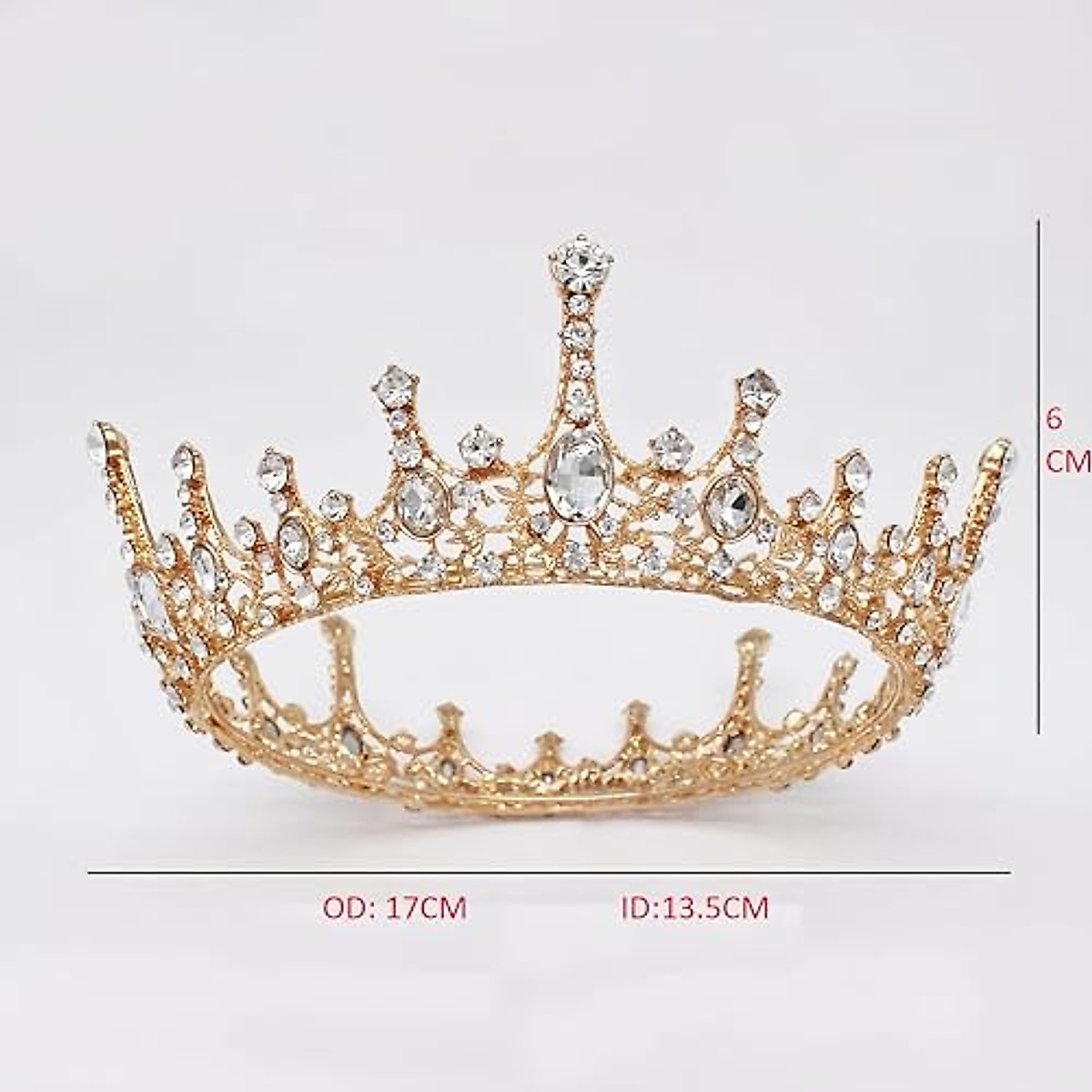 Crystal Crown Vintage Queen Princess Tiara Bridal Rhinestone Crown Dress-up Wedding Prom Pageant Pearl Crown Hair Accessories for Women and Girls… …