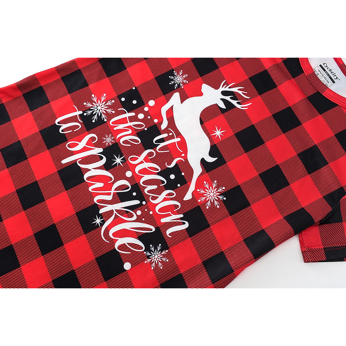 CYCHELRY Teen Girls Nightgowns-Loose Short Sleeve Sleepwear Cute Red Christmas Deer Nightdress Tween Pajamas Size 14