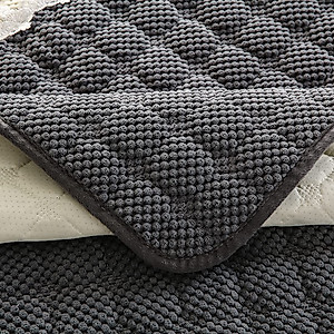 vctops Soft Corduroy Sofa Couch Cover, Plaid Sectional Couch Covers, Non-Slip Sofa Slipcover for Dogs Cats Kids(Dark Grey,36"x63")