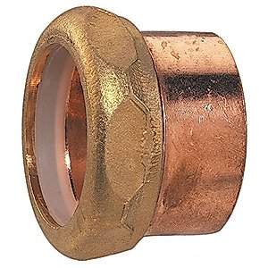 Mueller Industries Cast Brass Trap Adapter, C x SJ Connection Type, 1-1/2" Tube Size - A 11356