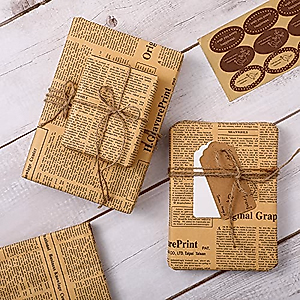 Tenare 18 Pack Newspaper Wrapping Paper Set Christmas Gift Wrapping Paper Sheets Old Newsprint Wrapping Paper with Vintage Designs for Birthday Present Wrapping Pack, Cover, 27.75 x 19.75 Inch()