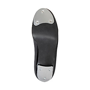 Linodes Economy Unisex-Child Easy Strap Tap Shoe for Girls and Boys Tap Flat-Black Patent-10M-Little Kid