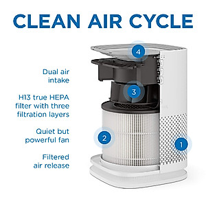 Medify Air MA-14 Air Purifier with H13 True HEPA Filter | 200 sq ft Coverage | for Allergens, Wildfire Smoke, Dust, Odors, Pollen, Pet Dander | Quiet 99.7% Removal to 0.1 Microns | Black, 1-Pack