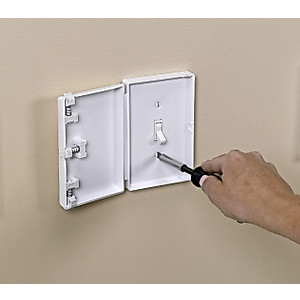 Child Be Safe, Baby Toddler Pet Resistant Electrical Safety Cover Guard for Home and Business, Made in USA, Traditional Standard Toggle Light Switch (White, Single Unit)