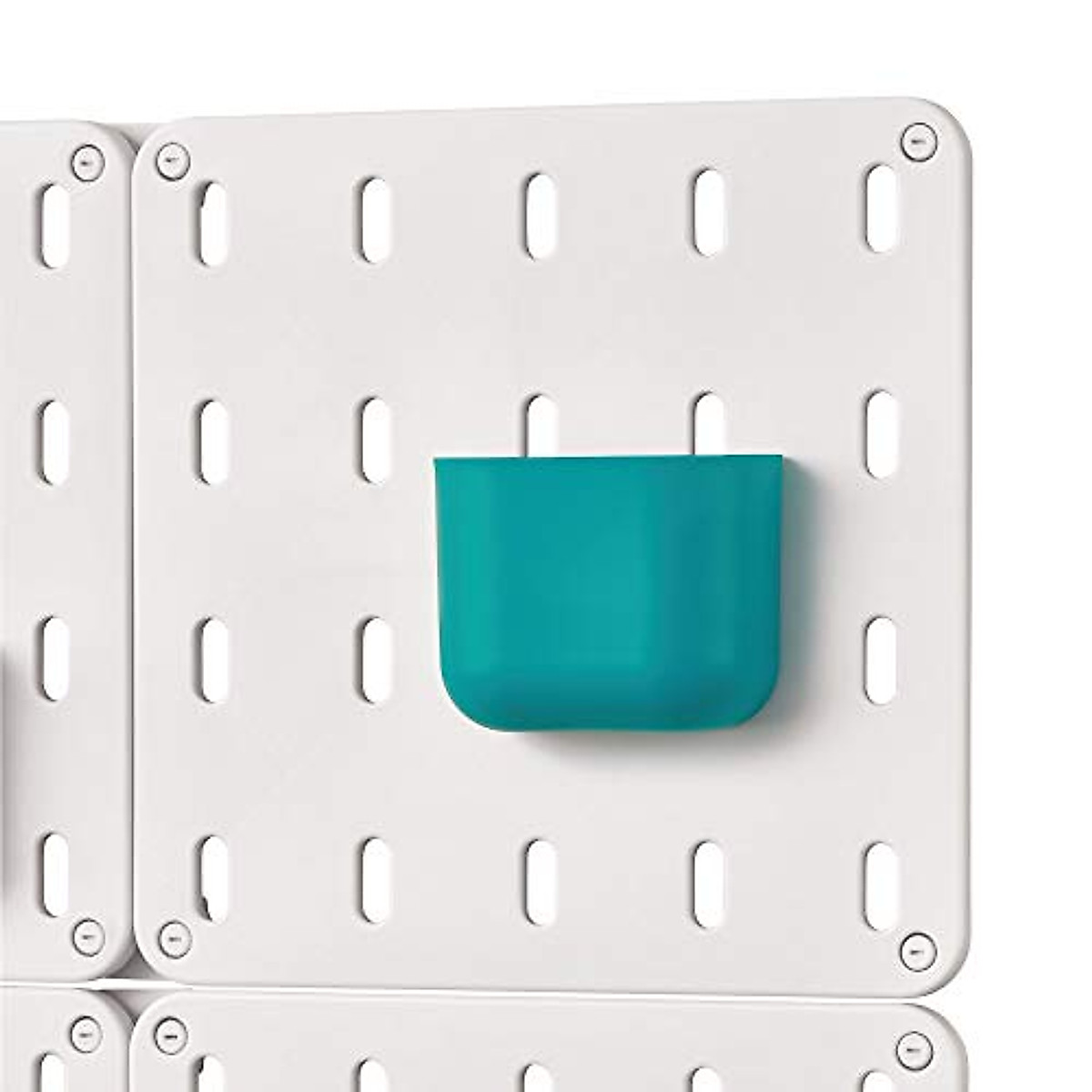 iDesign Cade BPA-Free Plastic Modular Hanging Pegboard Organizer Storage Bin, 5.04" x 3.04" x 4", Teal