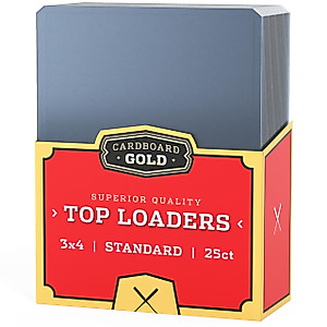 Cardboard Gold - 35pt Top Loaders for Cards - 25 Count - Premium 3x4 Inch Trading Card Toploaders - Protect Your Baseball and Sports Cards with These Crystal Clear Hard Plastic Sleeves Protectors