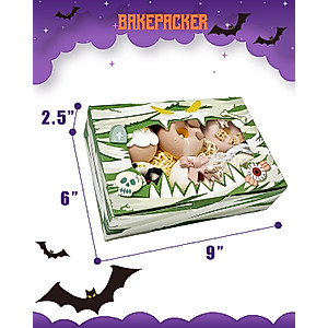 Halloween Bakery Boxes with Window 9x6x2.5 inches Pastry Boxes Mini Cookie Boxes for Festival Bakerys Thick & Sturdy （24 Packs）