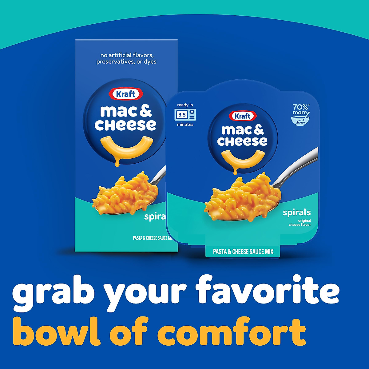 Kraft Spirals Original Macaroni and Cheese Easy Microwavable Big Bowl Dinner (3.5 oz Bowl)