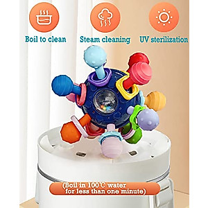 AIVIAI Baby Teething Toys for 0-6 Months, Sassy Teethers Rattle Toy for Babies 6-12months Sensory Baby Toy Grasping Chew Infants Toys (Blue)