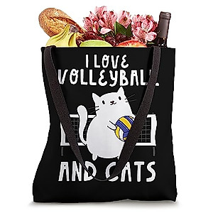 Spiker Setter Cute Funny I Love Volleyball And Cats Tote Bag