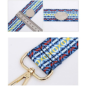 UMILY Purse Strap Replacement Multicolor Canvas Crossbody Strap for Handbags 80-140cm Length,3.8cm Wide