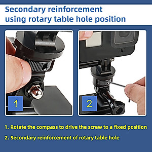 Camera Tripod Mount for Gopro Adapter, 360° Adjustment 1/4-20 Screw Conversion Adapter for GoPro Hero12, Insta360 ACE Pro ONE X4 X3, X2, Go 2, Xiaomi Yi and DJI OSMO Other Action Cameras
