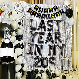 LaVenty 25 PCS Last Year In my 20S Birthday Decorations 29th Birthday Decorations for Men 29 Balloon Number 29 Birthday Balloons