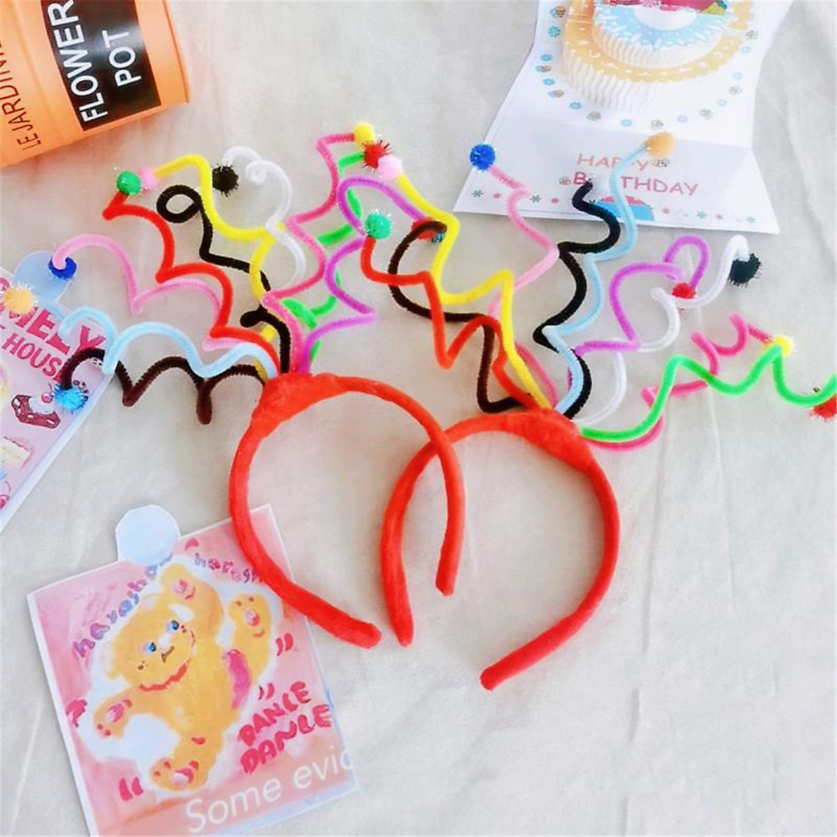 MNZYY 2 Pcs Funny Colorful Women Girls Headband Women Birthday Girl Sweet Princess Hair Band Hoop Party Decoration Dress 2 piece Set MNZYY 0