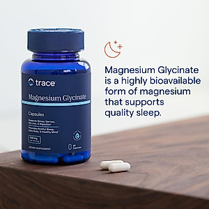Trace Minerals Magnesium Glycinate 120mg - Bone Strength & Muscle Support - Magnesium Supplement to Aid Healthy Sleep Patterns & Relaxation - Support Nerve Function - 90 Capsules (90 Servings)