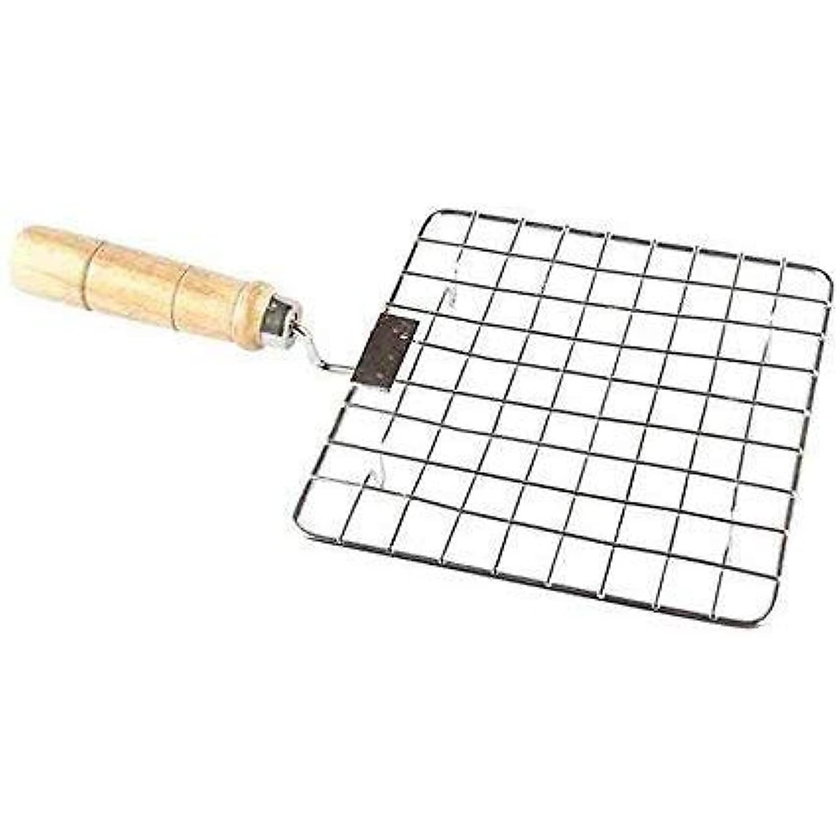 Tuelip Stainless Steel Wire Roaster & Tong, Papad Jali, Wooden Handle Roasting pan