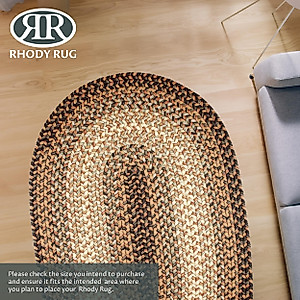 Rhody Rug Easy Living EL33 Taupetone 2' x 4' Oval Runner - Braided Area Rug, Home Decor, Floor Mat or Bedroom Rug - Easy Care, Ideal for High Traffic Areas in Hallway and Living Room - Made in USA