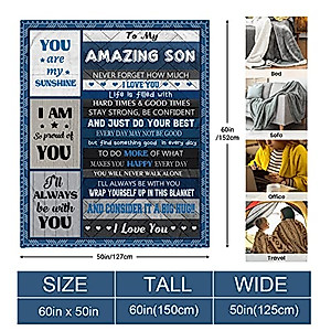 Gifts for Son, Son Gifts Blanket, Gifts for Son from Mom, Gift for Son, to My Son Birthday Gifts, Birthday Graduation Gifts for Son, Gifts for Adult Son, Gifts for Grown Son Throw Blanket 60"X 50"