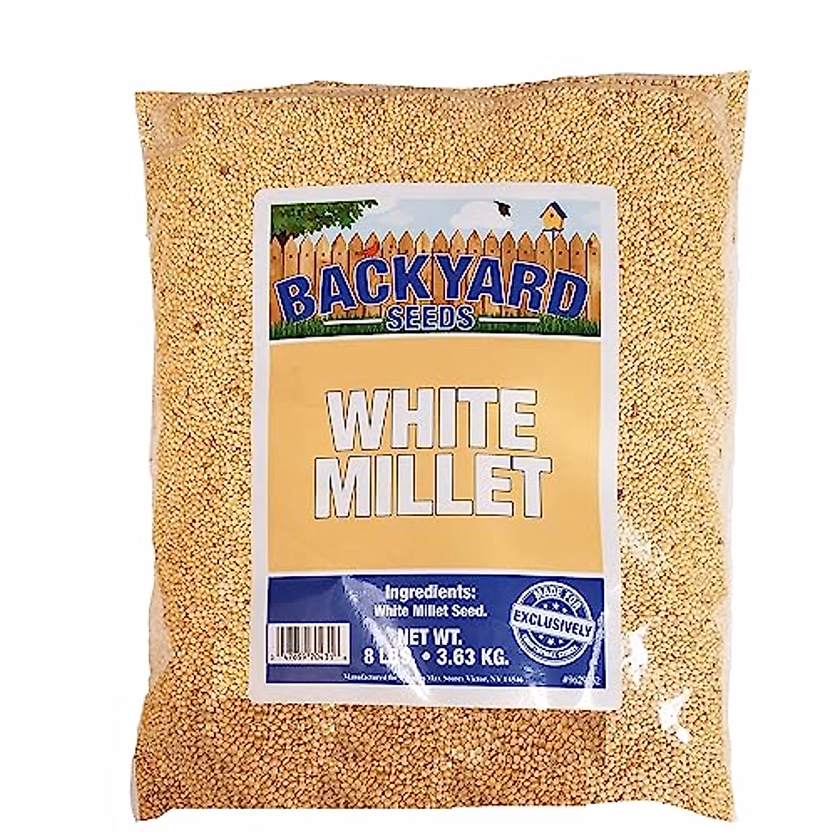 Backyard Seeds White Millet Bird Seed for Finches 8 Pounds (8 Pounds)