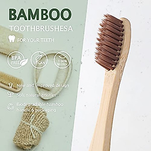 120 Pcs Bamboo Toothbrushes Bulk Soft Bristle Toothbrush Wooden Disposable Travel Toothbrush Bamboo Charcoal Individually Wrapped Toothbrush for Kid Adult Home Travel Use, 7.5 Inch, 12 Colors (Letter)