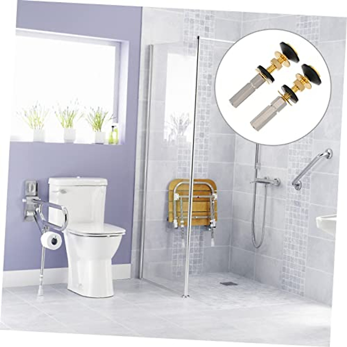 Housoutil 3sets Toilet Accessories Universal Toilet Seat Screws and Bolts Set for Easy Installation 2pcs*3