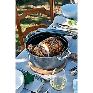 STAUB Cast Iron Roaster/Cocotte, Round, 26 cm, 5 L, Graphite Grey