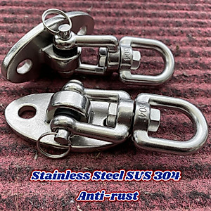 SELEWARE Ceiling Swing Mount Stainless Steel Swing Hangers Free Swivel Swing Hooks for Yoga Swing Indoor Outdoor Swing Set Porch Swing Chair Punching Heavy Bag 2000 lbs Capacity Each 2 Pack