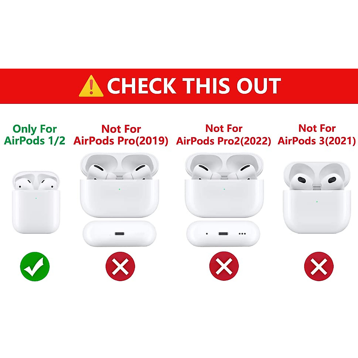 (3Pack) Case for Airpods 1 and Airpods 2, BGAANM Cartoon Silicone Case Protective Cover with Cute Funny Skin Design, with Keychain (Nutella+G+Bubble)