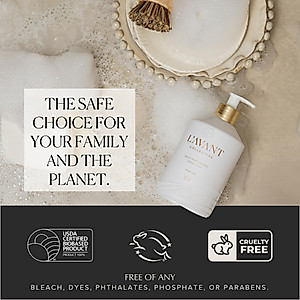 L'AVANT Collective High Performing Dish Soap | Plant-Based Ingredients & High Performing Formula | Fresh Linen Scent | Reusable Glass Bottle I 16 FL oz/473 mL