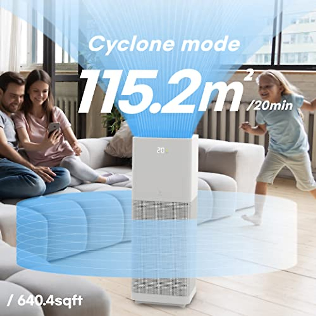 IMUNSEN M-001W Air Purifier with Cypress Wood Filter, H13 True HEPA Filter, 100% Ozone Free, Cyclone Mode, Auto Sleep Mode, Made in Korea - White