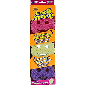 Scrub Daddy Scrub Mommy - Scratch-Free Multipurpose Dish Sponge - BPA Free & Made with Polymer Foam - Stain, Mold & Odor Resistant Kitchen Sponge (3 Count)