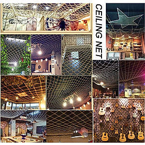 KACQIHTU Hemp Rope Net Child Safety Net Rope Fence Stairs Balcony Railings Garden Playground Safety Protection Rope Netting Climbing Net for Kids