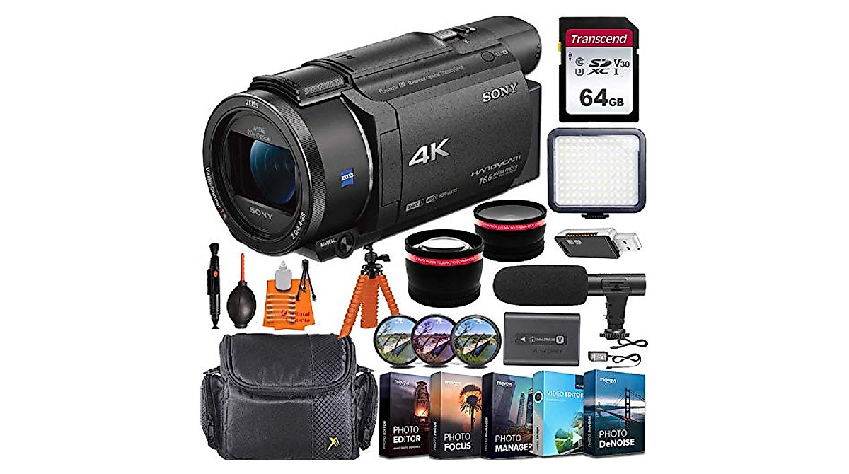 Sony FDR-AX53 4K Ultra HD Camcorder with Vlogging Bundle | Professional ...