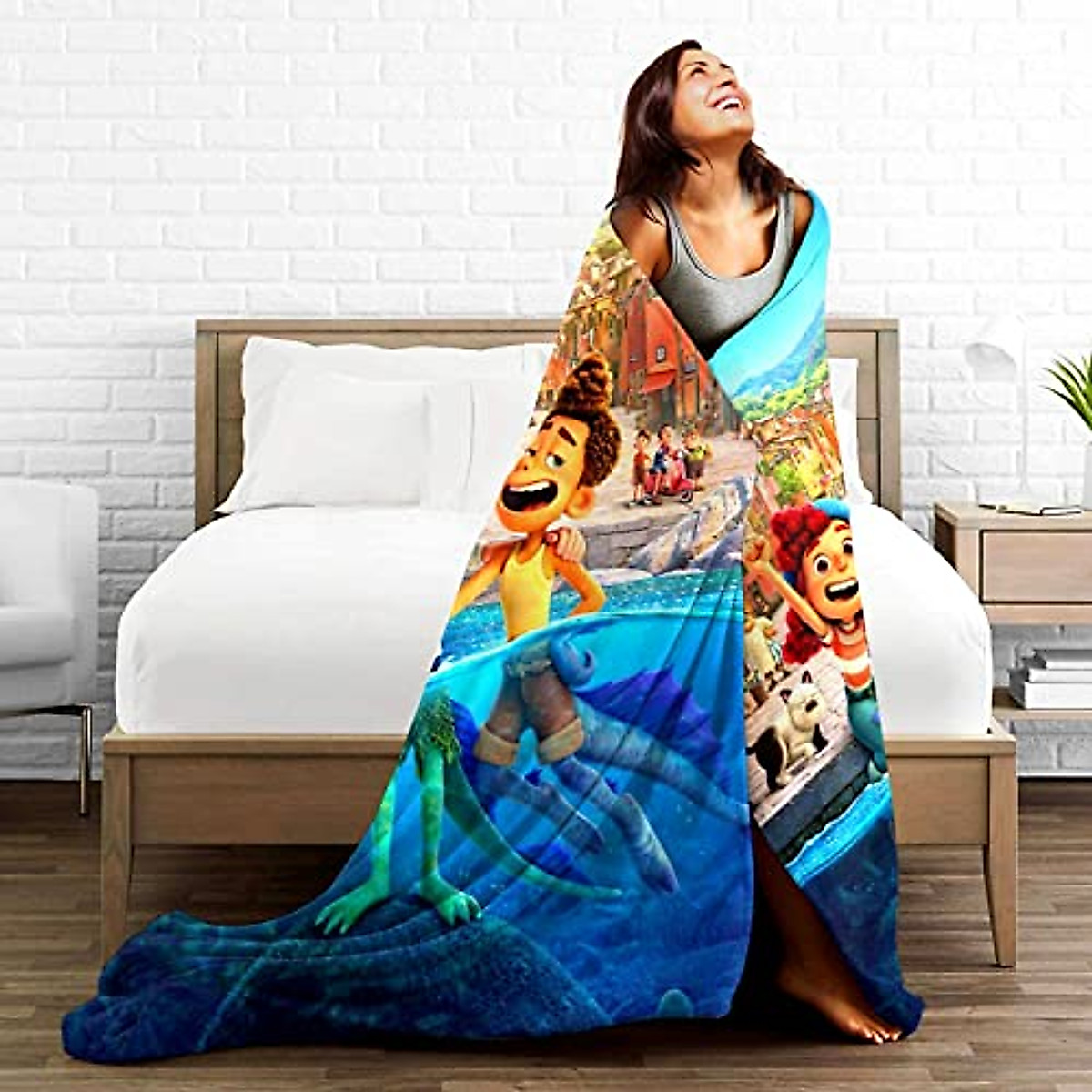 Super Soft Blanket Flannel Fleece Throw Blankets Soft Cozy Fuzzy Sea Monsters Bedding for Kids Adult Gifts 50"x40"