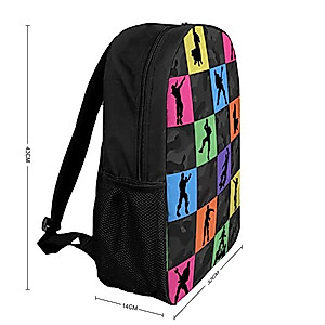 Gaming Cartoon Backpack Casual Lightweight Travel Bookbag,17 Inch Laptop Daypack For Boys Girl