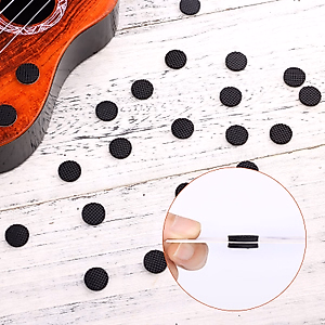 AIEX 30 Pcs Grips for Guitar Picks, Rubber Guitars Pick Grip, Self-Adhesive Round Guitar Grips for Guitars Picks Stop Dropping (Black, Only Grips)