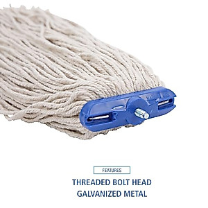 Boardwalk BWK720C 20 oz. Economical Lie-Flat Cotton Fiber Mop Head - White (12/Carton)