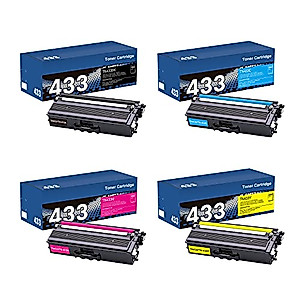 GOTOBY TN433 Compatible Toner Cartridge Replacement for Brother TN-433 TN-431 Brother HL-L8260CDW HL-L8360CDW MFC-L8610CDW MFC-L8900CDW HL-L9310CDW Printer Toner (Black, Cyan, Magenta, Yellow)